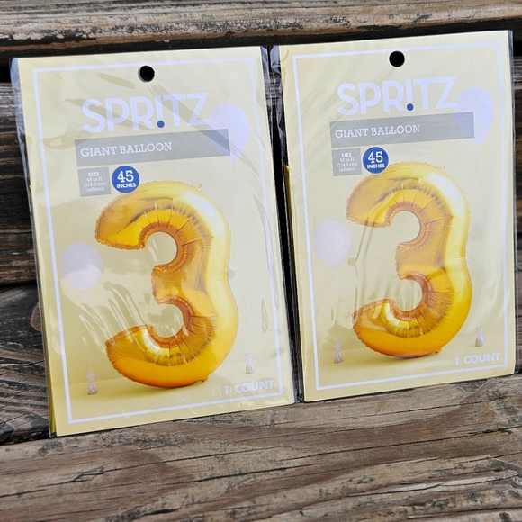 Spritz | Party Supplies | New Spritz Giant Gold Shiny Balloon Number 3 ...